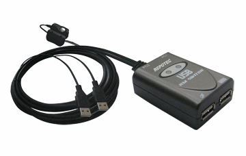 Repotec 2-Port USB KM Switch, with Cable Built-in